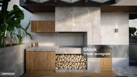 컴퓨터는 옥상 테라스의 이미지를 생성 아키텍처 시각화 3d 렌더링 인테리어 디자인 모던 양식에 대한 스톡 사진 및 기타 이미지