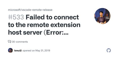 failed to connect to the remote extension host server error