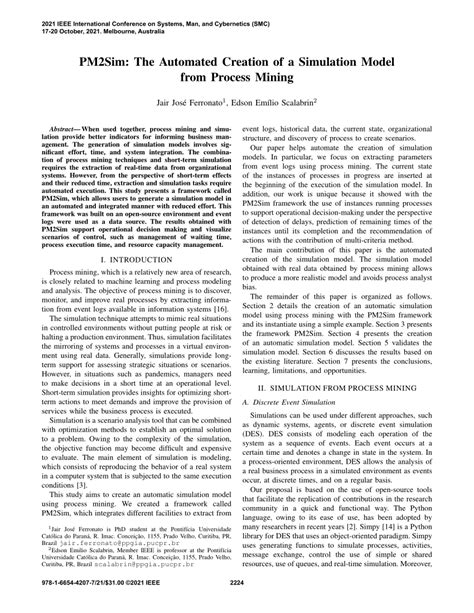 Pdf Pm2sim The Automated Creation Of A Simulation Model From Process