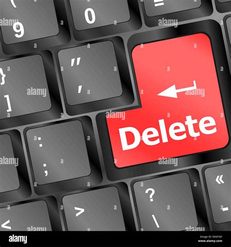 computer keyboard red key delete business concept stock vector image and art alamy