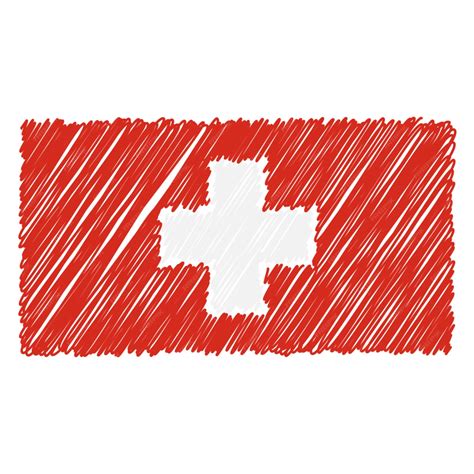 Premium Vector Hand Drawn National Flag Of Switzerland Isolated On A