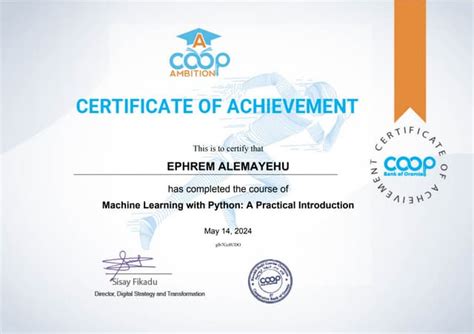 Mlp Machine Learning Coopbank Of Oromia Pdf