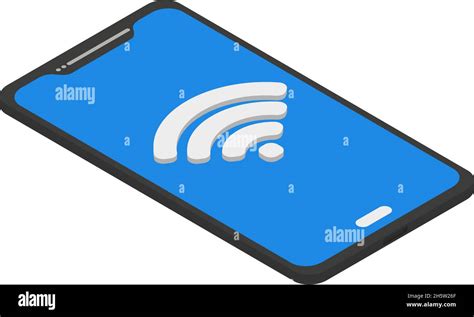 technology phone with wi fi flat isometry vector stock vector image and art alamy