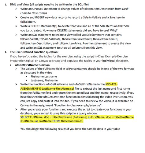 1 Dml And View All Scripts Need To Be Written In