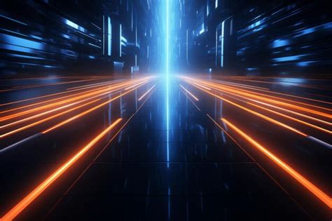 Premium AI Image Dynamic Tech Background With Glowing Lines