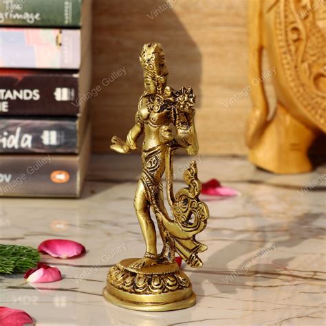 Brass Dancing Apsara Standing Tara Devi Vintage Gulley