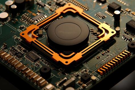 Premium AI Image From Above The Printed Circuit Reveals Its Intricate Design Elements