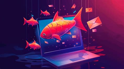 Premium Photo | Phishing image of a fish being hooked with an email ...
