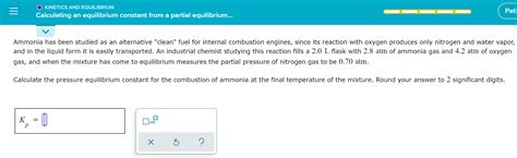 Solved E O KINETICS AND EQUILIBRIUM Calculating An Chegg