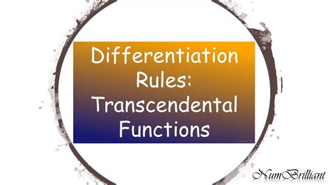 Differentiation Rules Transcendental Functions Basic Calculus Youtube