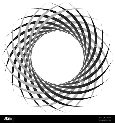 Circular Cyclic Spiral Vortex Element Grayscale Rotating Shape Abstract Illustration Of A