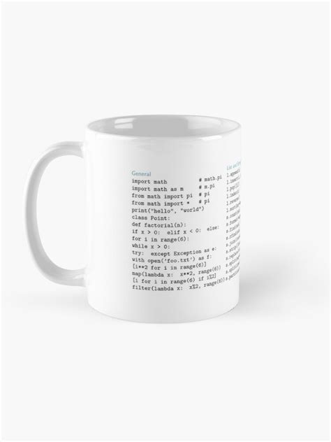 Python Cheat Sheet Coffee Mug For Sale By Gungable Redbubble