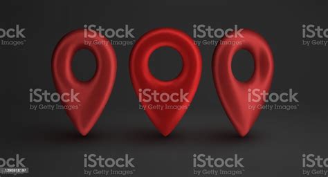 Red Map Pointer Isolated On Black Background Find Address Location Icon Concept Gps 3d Pointer