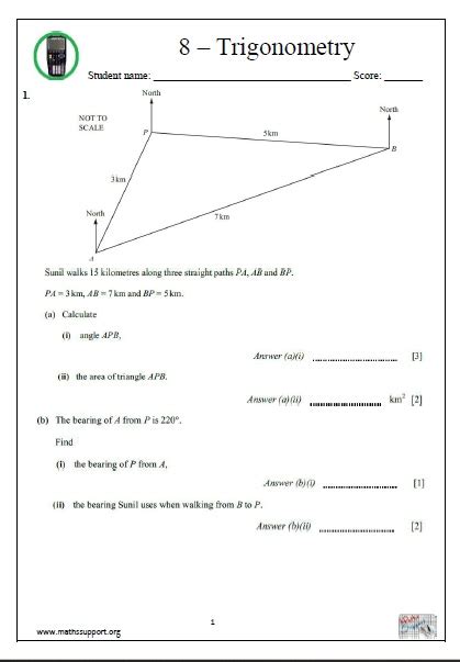 Igcse Topic 8 Trigonometry Calculator Questions Payhip