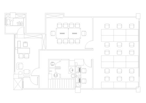 办公室平面图，生成奶油风格室内平面彩图，全按照图上线框填色 豆友1xva的以图出图作品