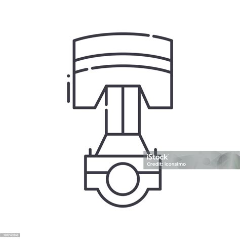 피스톤 아이콘 선형 격리 된 그림 얇은 선 벡터 웹 디자인 기호 흰색 배경에 편집 가능한 스트로크와 개요 개념 기호 강철에 대한 스톡 벡터 아트 및 기타 이미지 Istock