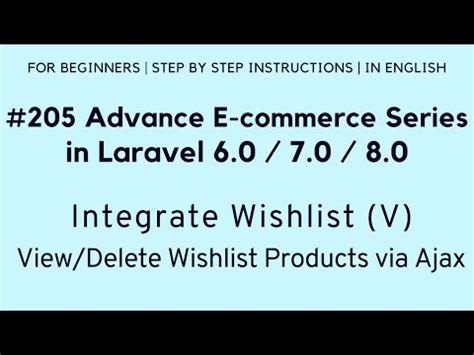 Learn Laravel 8 E Commerce Tutorial Integrate Wishlist View Delete