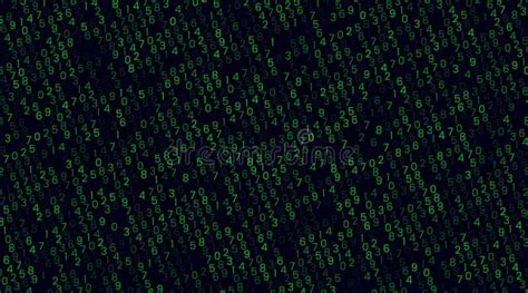 A Stream Of Binary Matrix Code On The Screen Numbers Of The Computer Matrix Stock Illustration