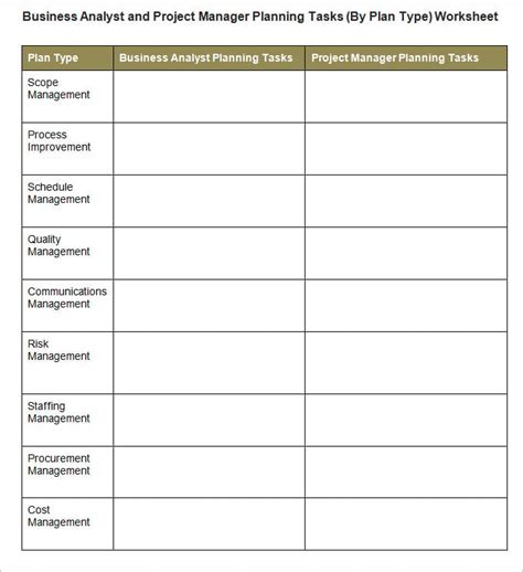 Business Analyst Report Template