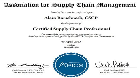 Cscp Apics Ascm Objectif Atteint