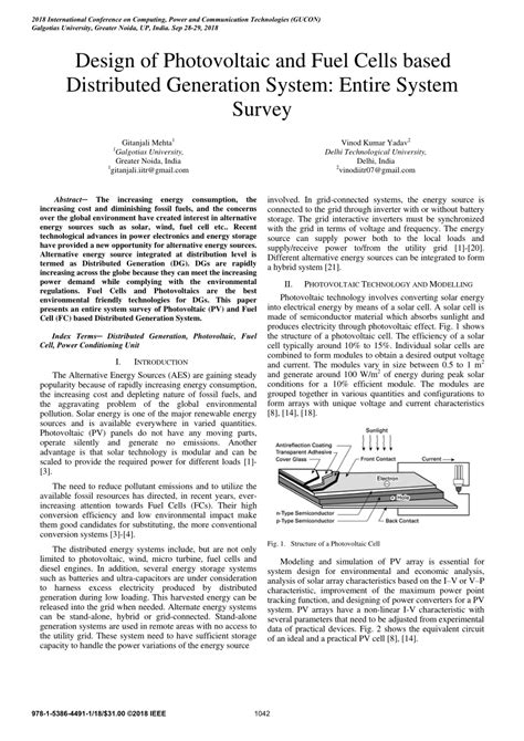 Pdf Design Of Photovoltaic And Fuel Cells Based Distributed Generation System Entire System