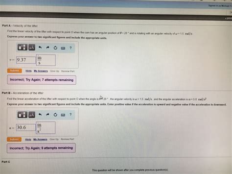 Solved Dynamics Spring 2016 Absolute Motion Analysis