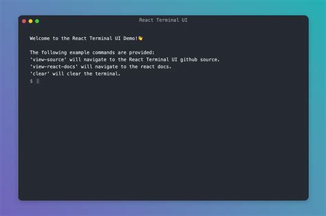 React Terminal Ui Terminal Component Made With React Js