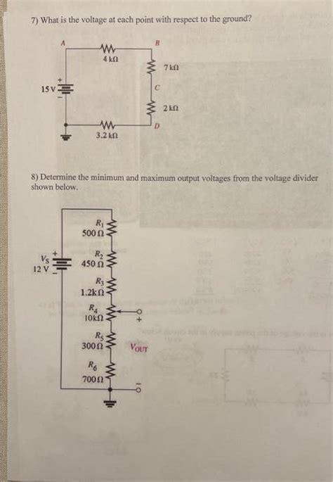 solved 7 what is the voltage at each point with respect to