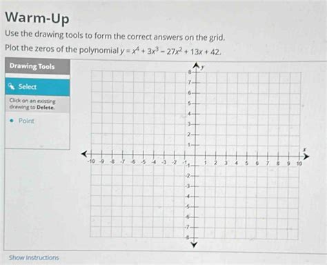 Solved Warm Up Use The Drawing Tools To Form The Correct Answers On