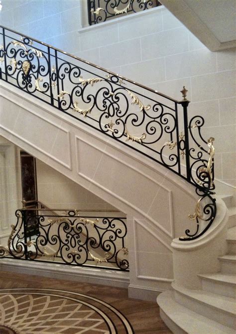 Wrought Iron Staircase For Modern Staircase Design Black And Gold