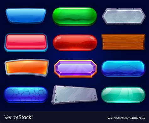game buttons gaming options panel menu interface vector image