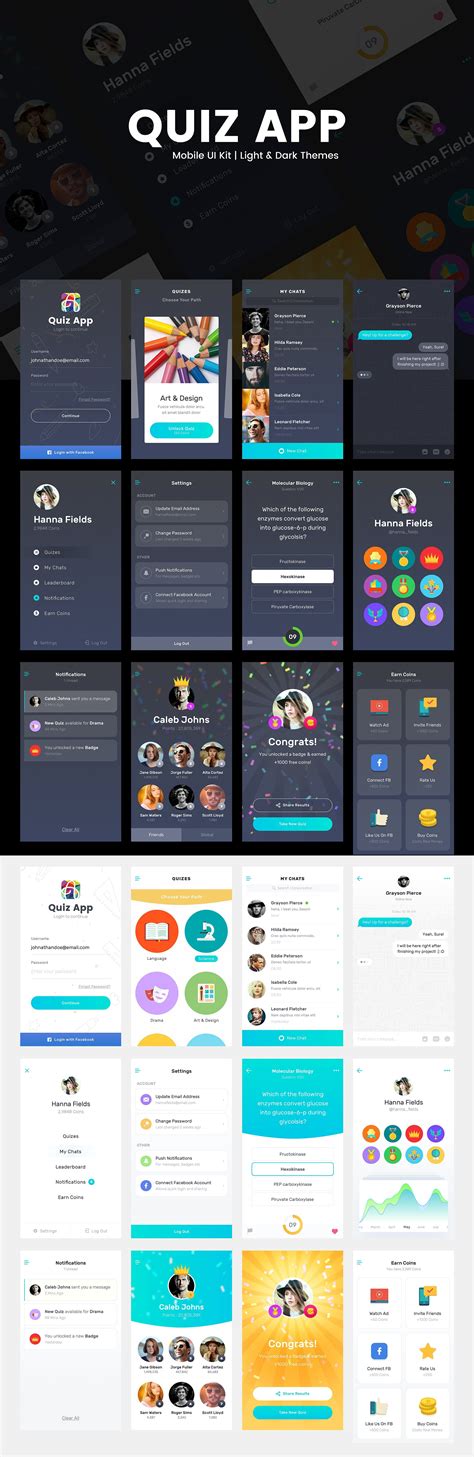Quiz App Mobile Trivia Game Ui Kit An Ui Kit Template By Nimart Mobile Ui App Design