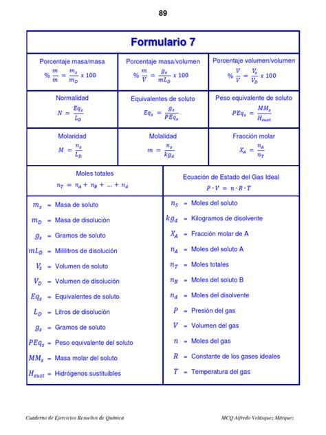 Cuaderno De Ejercicios1lamina Pdf Mole Unidad Termodinámica