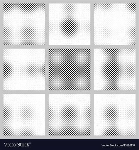 Set Of Monochrome Dot Pattern Backgrounds Vector Image