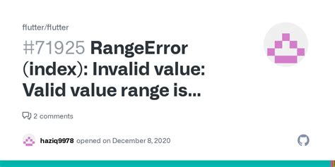 Rangeerror Index Invalid Value Valid Value Range Is Empty 0 · Issue 71925 · Flutter