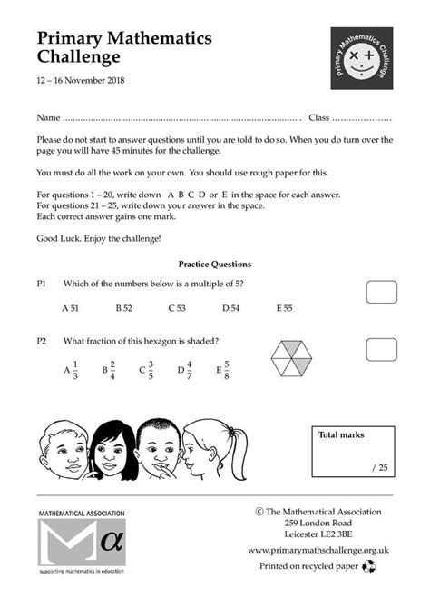 The Primary Mathematics Challenge Stem