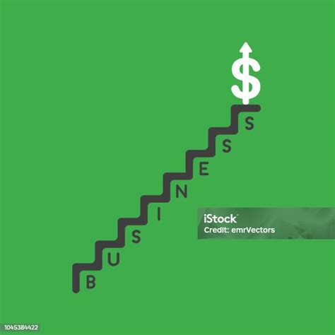 벡터 아이콘 개념의 녹색 배경 비즈니스 계단 위에 이동 하는 화살표와 달러 기호 개념에 대한 스톡 벡터 아트 및 기타 이미지 개념 개념 기호 개선 Istock
