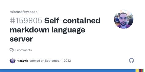 Self Contained Markdown Language Server Issue 159805 Microsoft