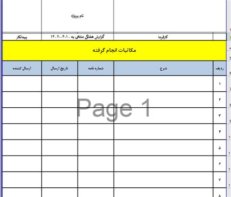 گزارش هفتگی پروژه