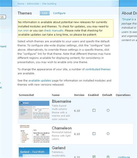 Building A Website With Drupal 6 Part 6 Playing With Themes The Coding Pad