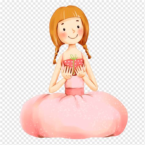 만화 소녀 일러스트 만화 소녀 패션 소녀 주황색 유행 Png Pngwing