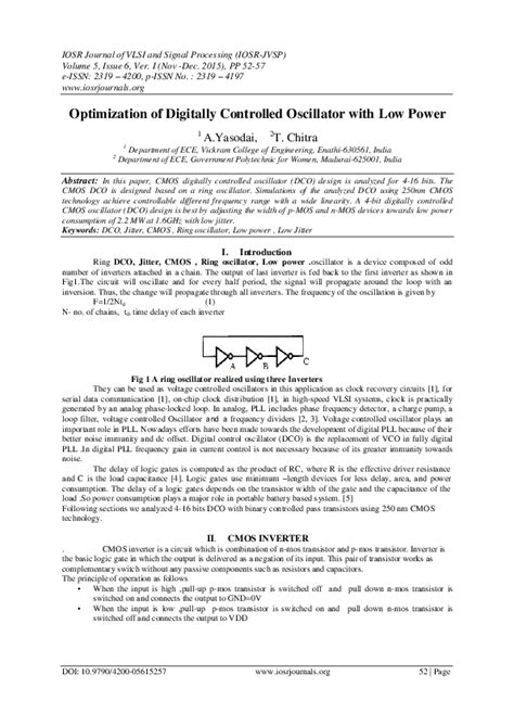 Pdf Optimization Of Digitally Controlled Oscillator With Low Power