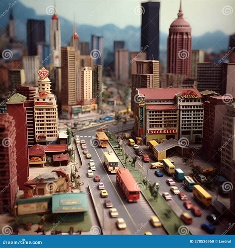 Miniature Of The City On The Table 3d Rendering Miniature Stop