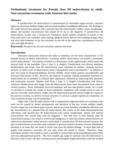 manuscript of case report pdf orthodontics dentistry branches