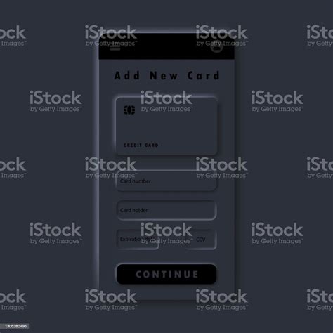 새 카드를 추가합니다 벡터 모바일 Ui Neumorphic Ui Ux 어두운 사용자 인터페이스 노이형성 0명에 대한 스톡 벡터 아트 및 기타 이미지 Istock
