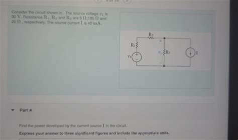 Solved Consider The Circuit Shown In The Source Voltage V1