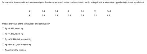 Solved Estimate The Linear Model And Use An Chegg Com