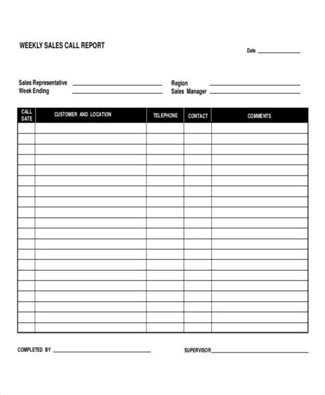 Free Daily Sales Call Report Template In Excel