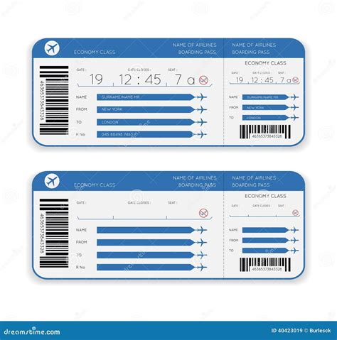 Airline Boarding Pass Ticket Stock Vector Illustration Of Airport