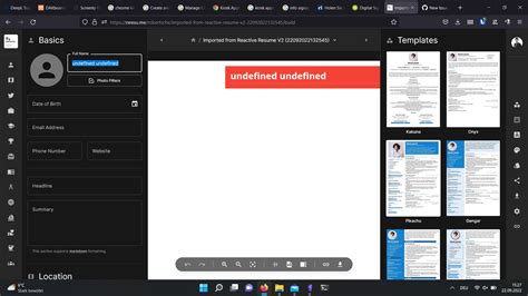 Bug Import From Reactive Resume Json V2 Does Not Work · Issue 1008 · Amruthpillaireactive